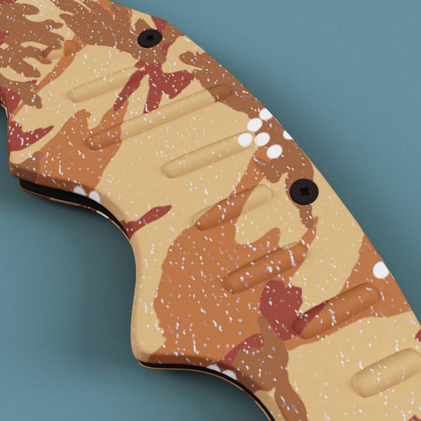 fox karambit camo knife c4d