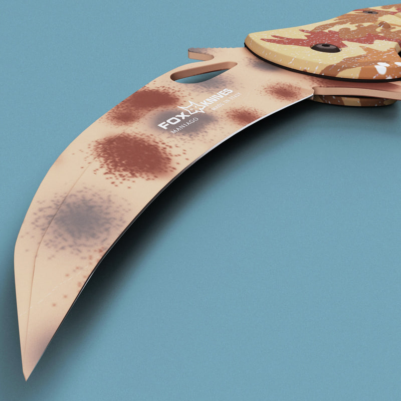 fox karambit camo knife c4d