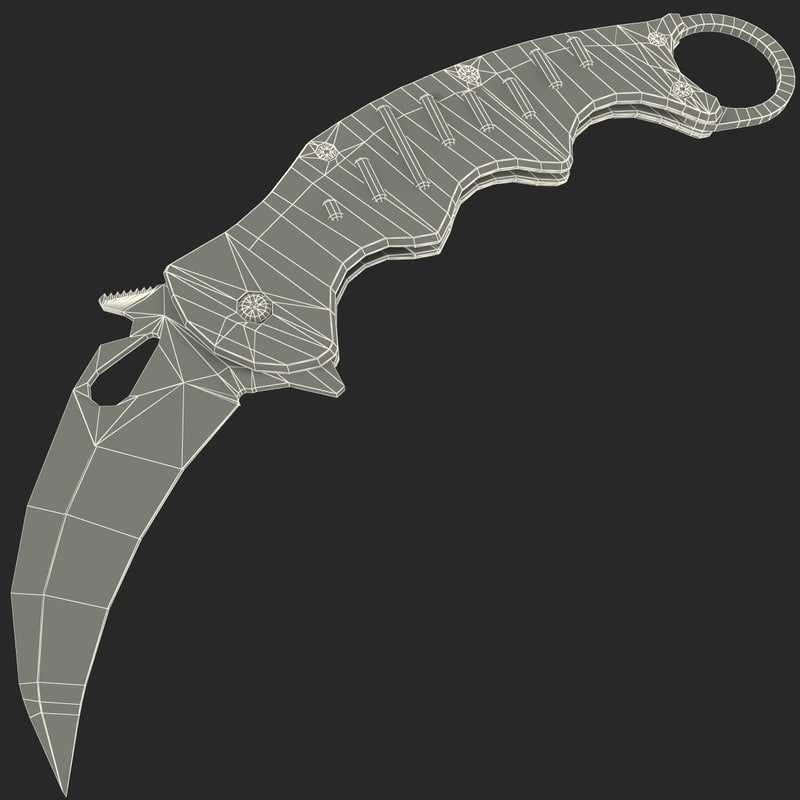 fox karambit camo knife c4d
