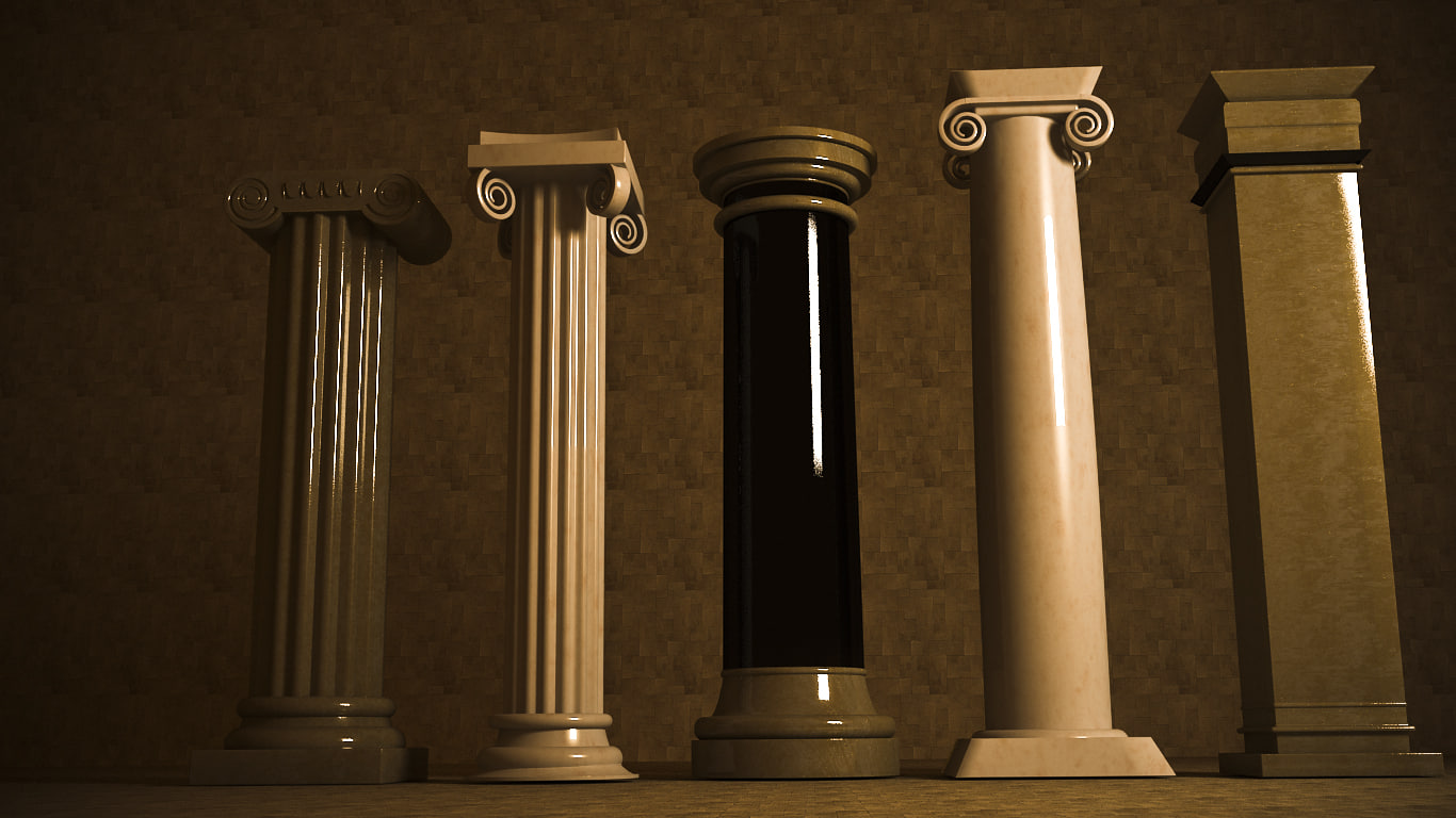 c4d pillar modelled