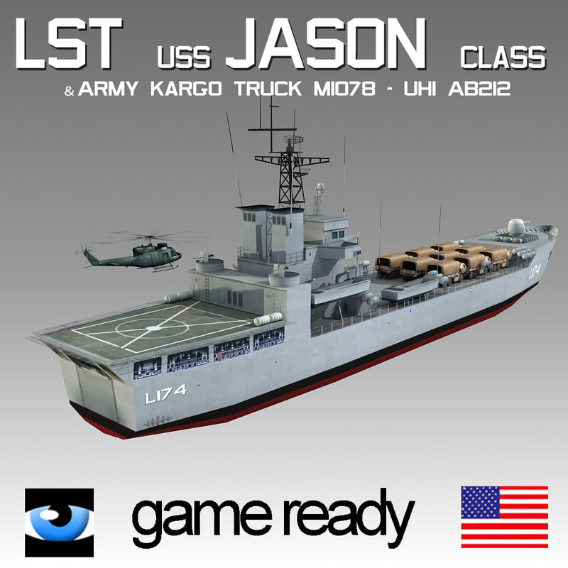 lst-uss jason class truck 3d c4d