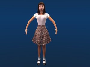 female girl woman 3d fbx