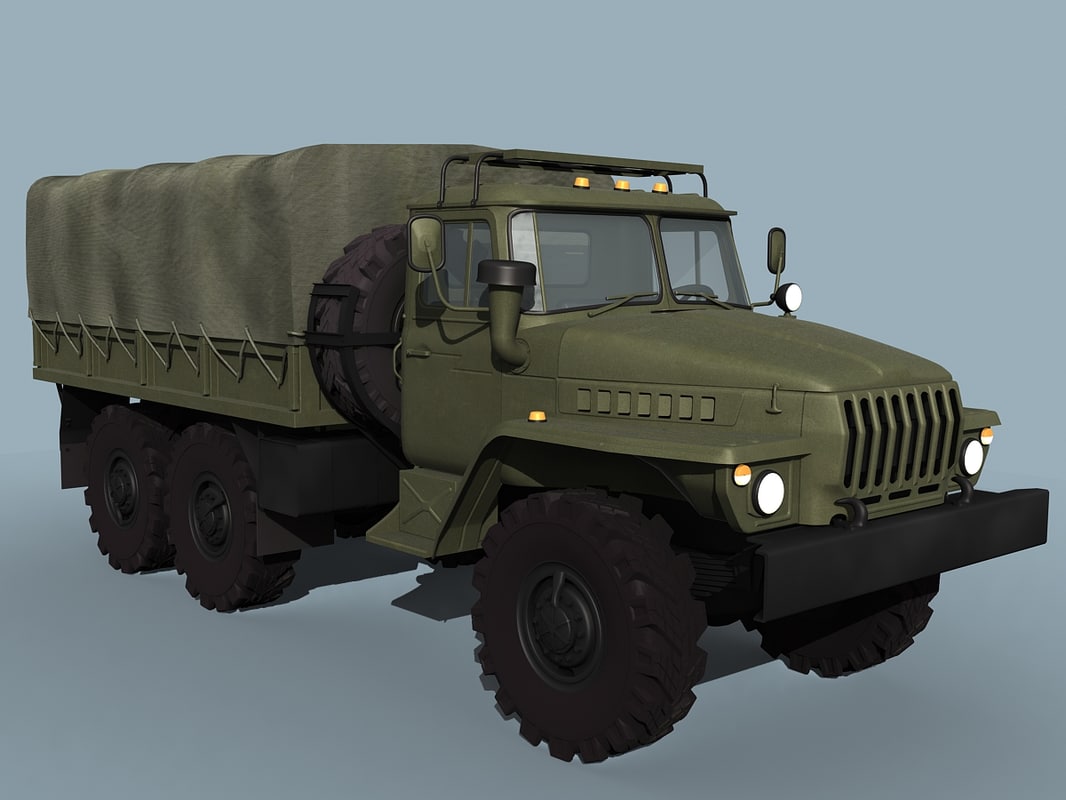 3d model of russian military truck ural-4320