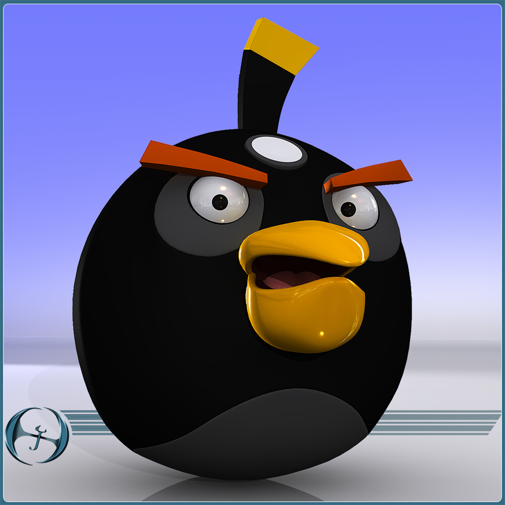 modelo 3d Angry Birds (Negro) - TurboSquid 635924
