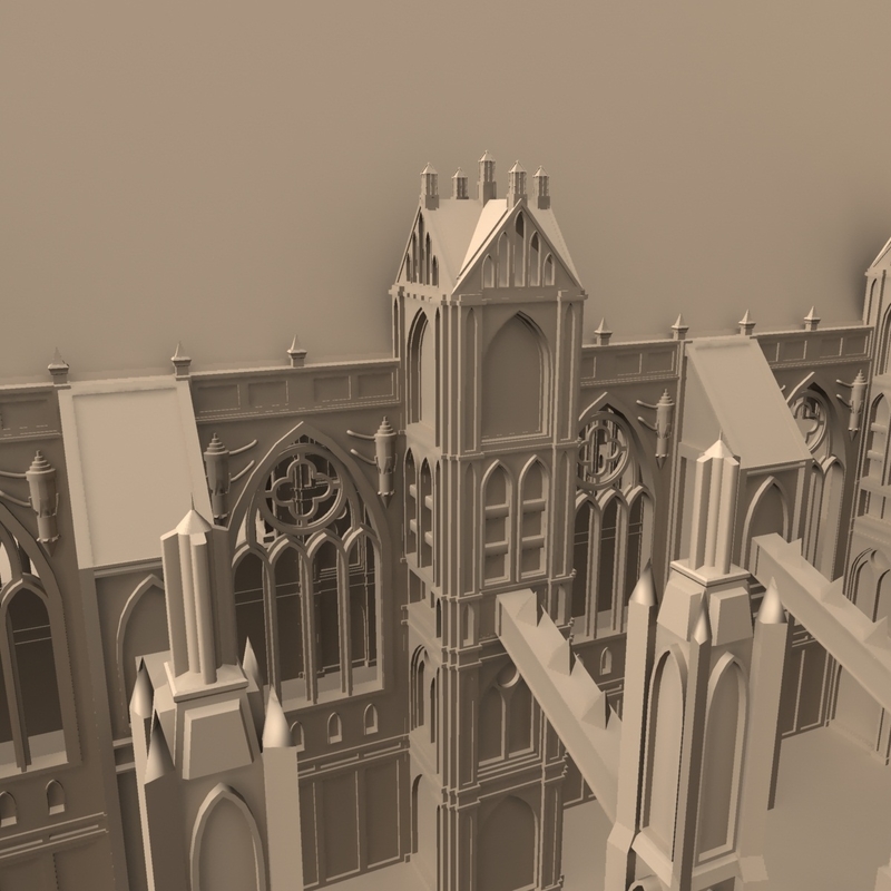 gothic building church cathedral 3d fbx