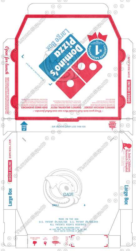 3d model domino pizza box