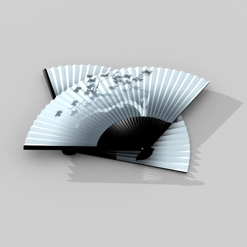 3d model traditional japanese fan