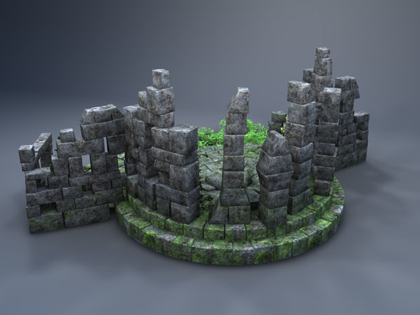 stone sanctuary fantasy 3d c4d