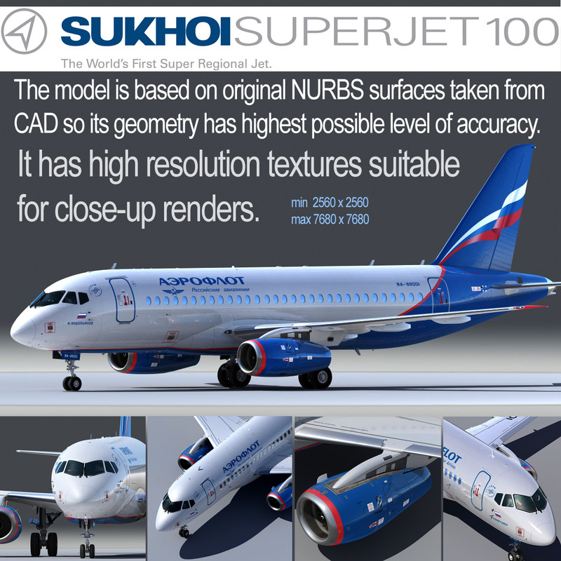 sukhoi 100 3d model
