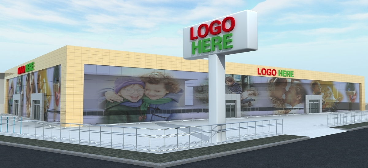 3d supermarket realistic