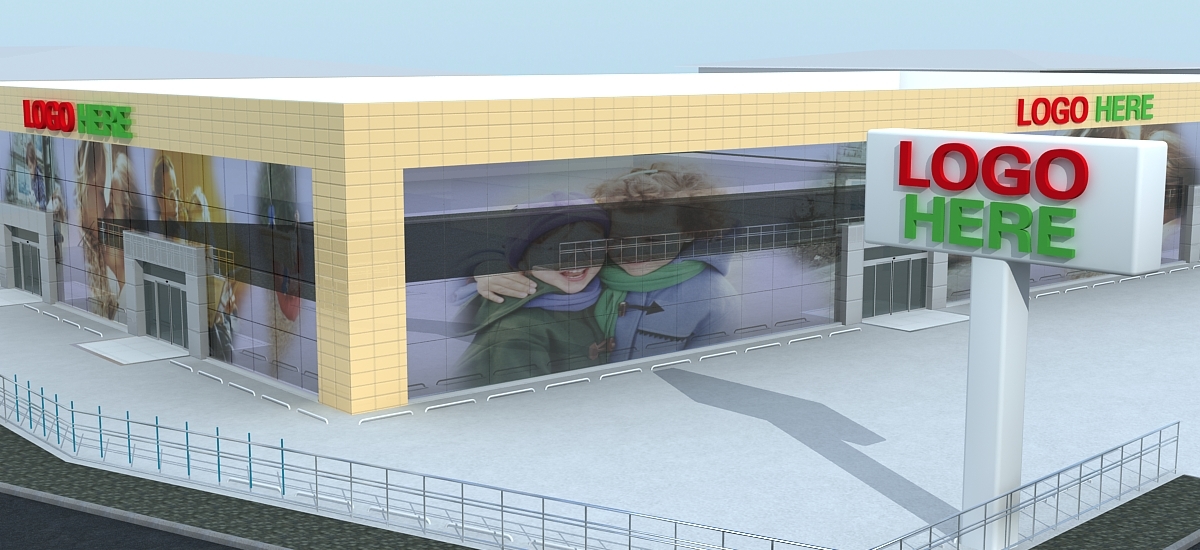 3d supermarket realistic