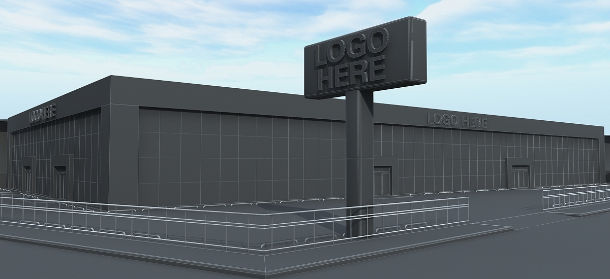 3d supermarket realistic