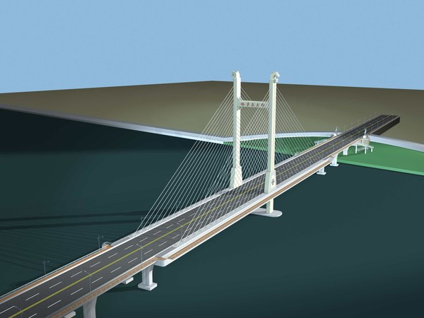 huge bridge 1 3d max