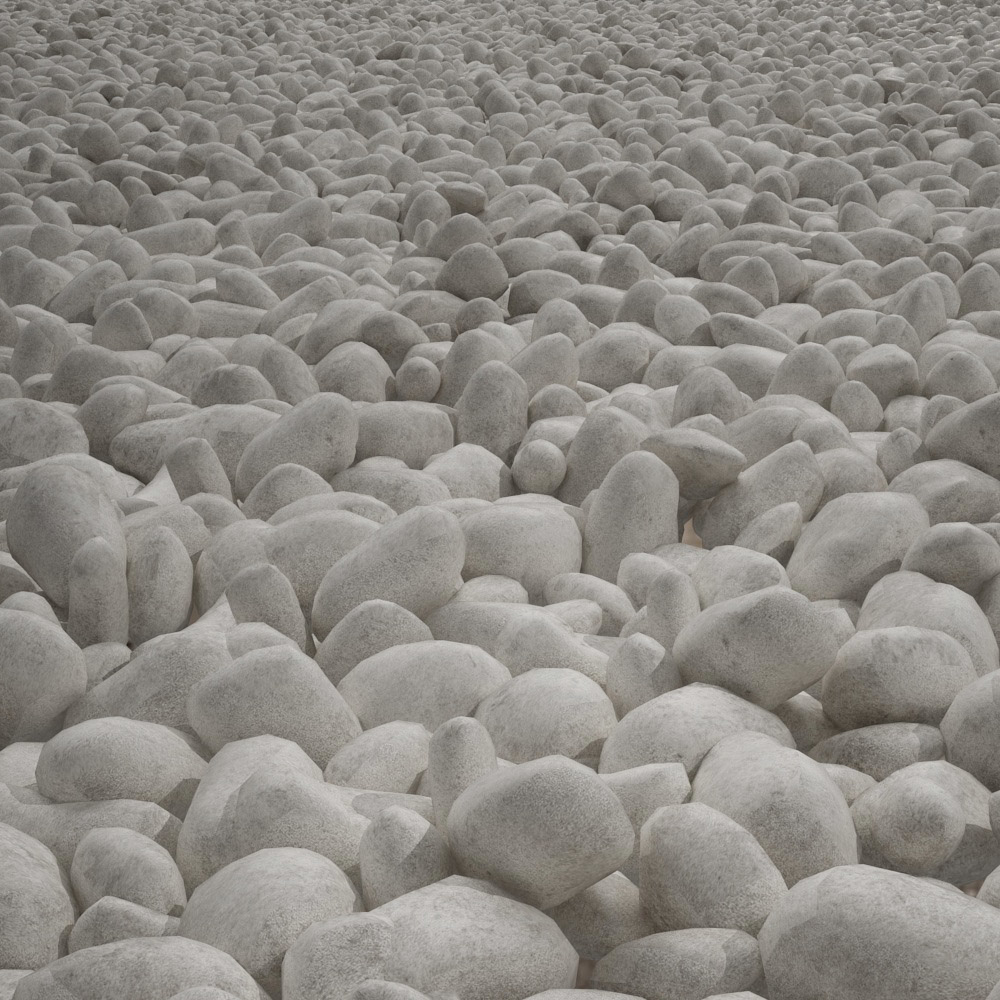 3d model of white pebbles