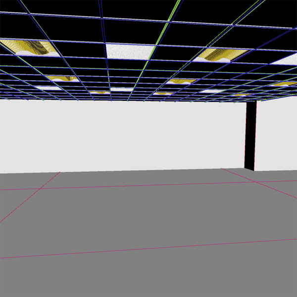 3d modular acoustic ceiling model