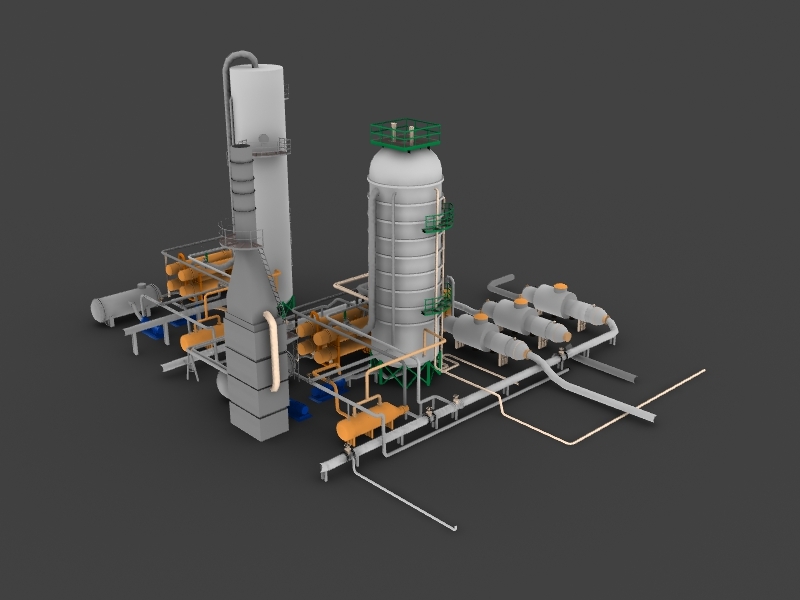 3d distillation unit model