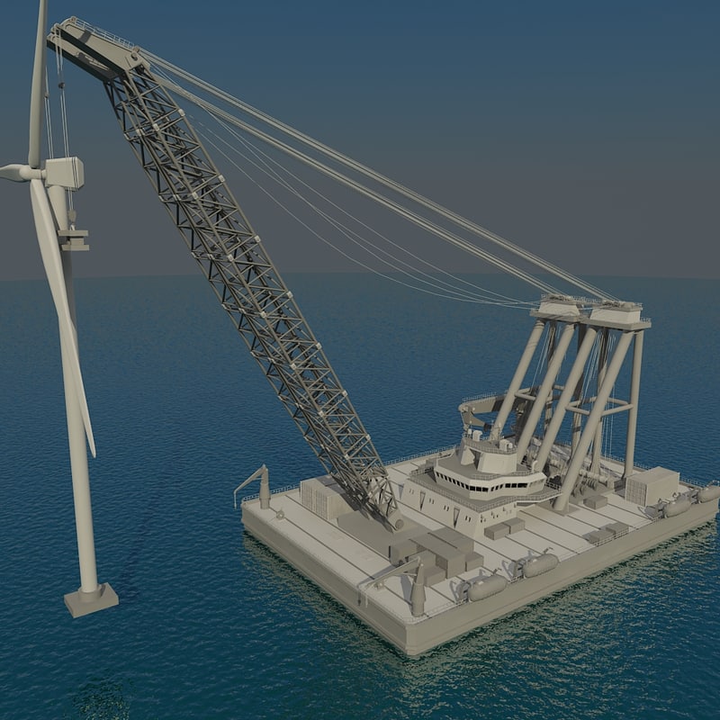 floating crane 3d model