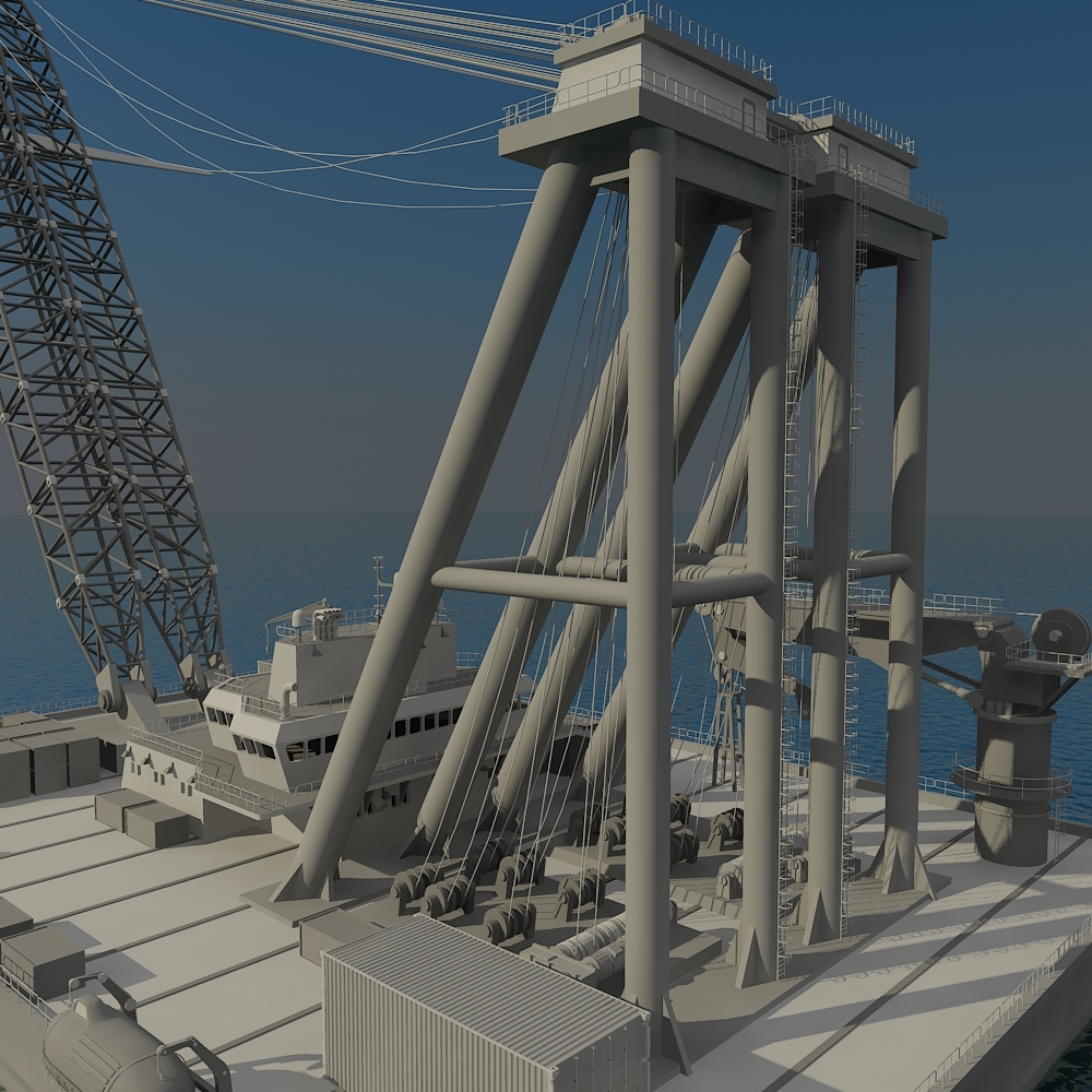 floating crane 3d model
