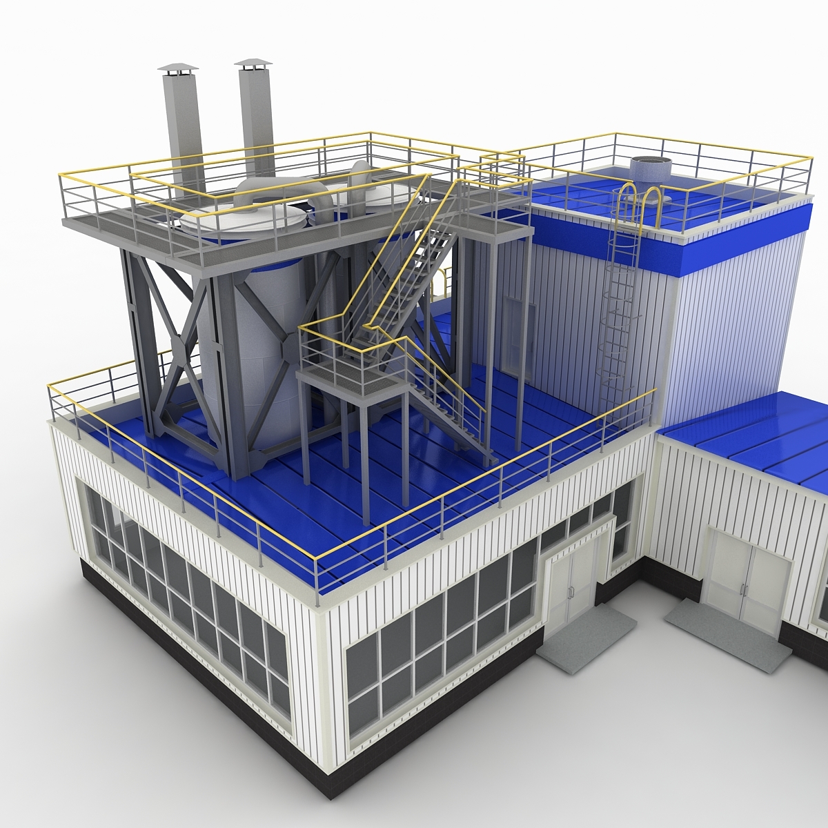 3d medium industrial building 21 model