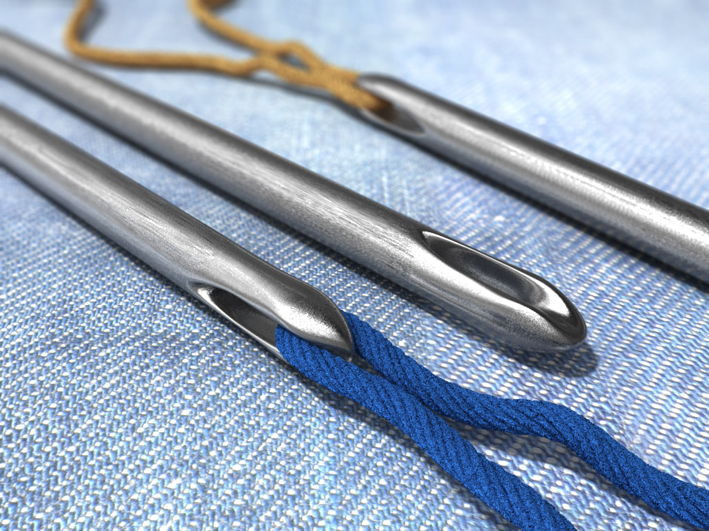3d model sewing needle string