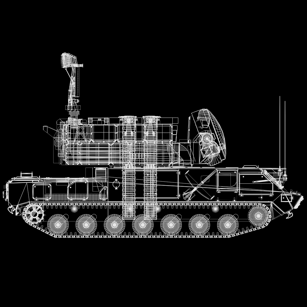 russian tor-m2 sa-15 missiles 3d model