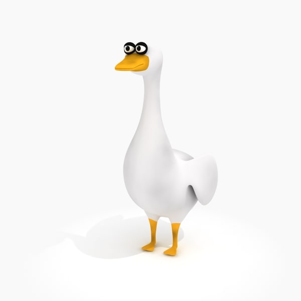 cartoon goose rig 3d obj