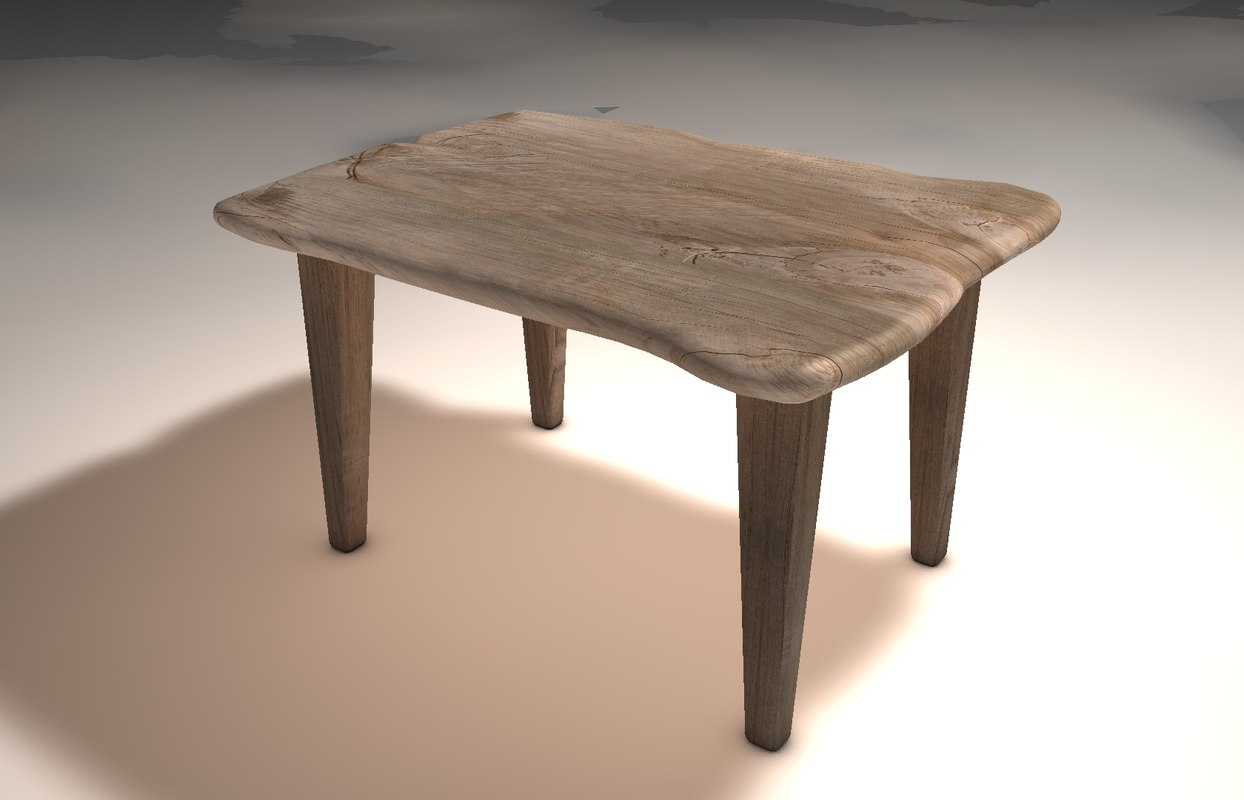3d model of organic wood table