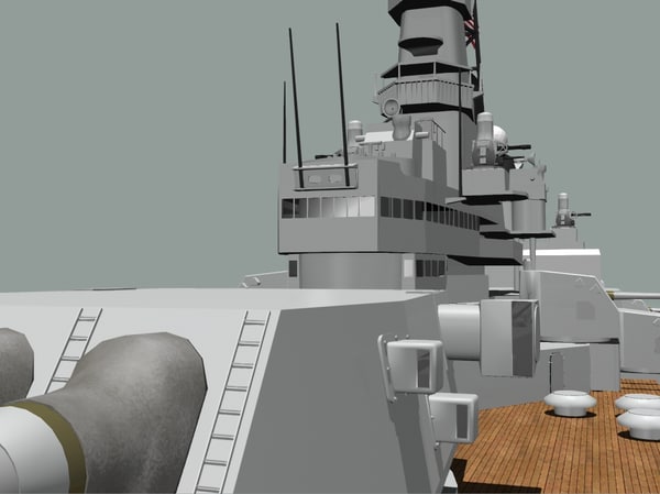iowa battleships 3d obj