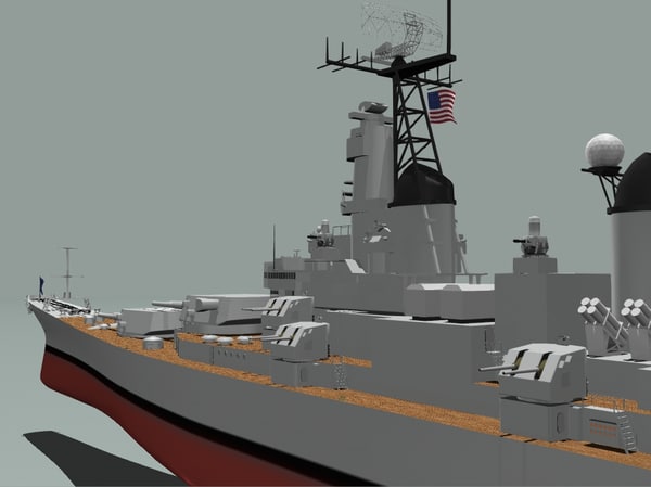 iowa battleships 3d obj