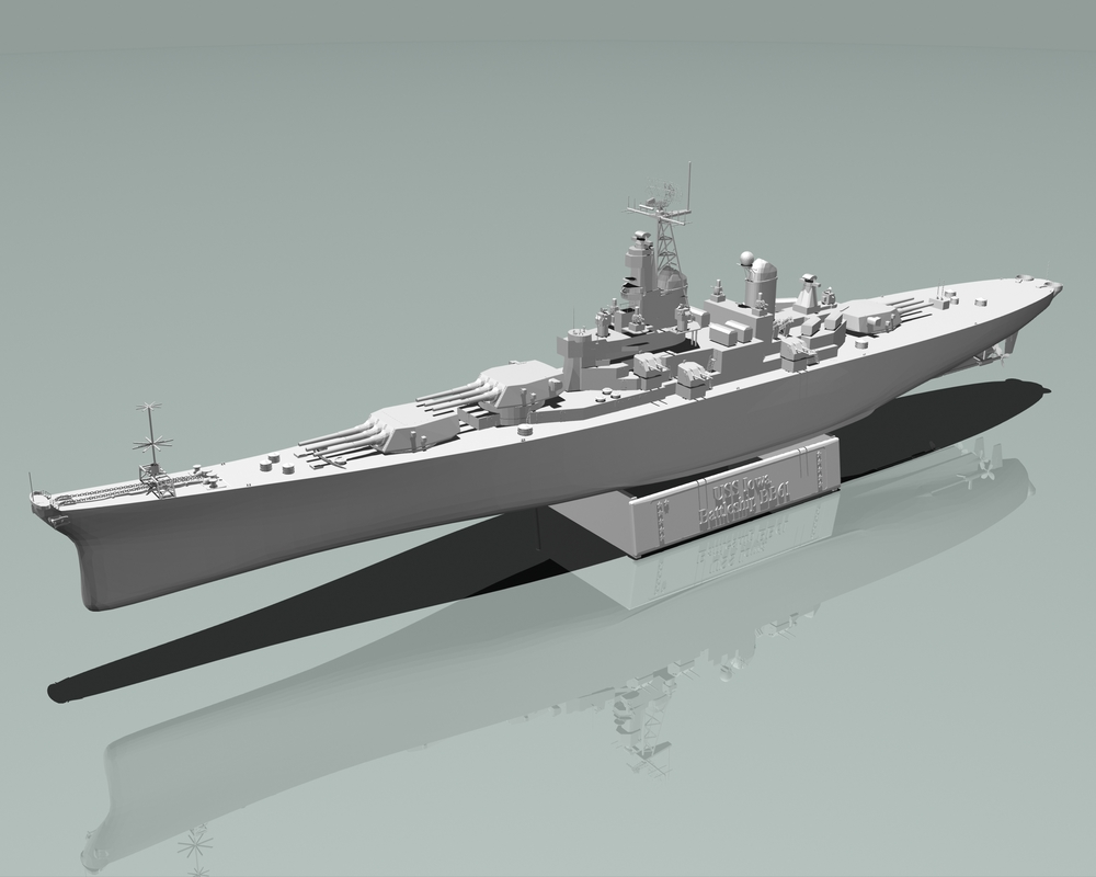 iowa battleships 3d obj