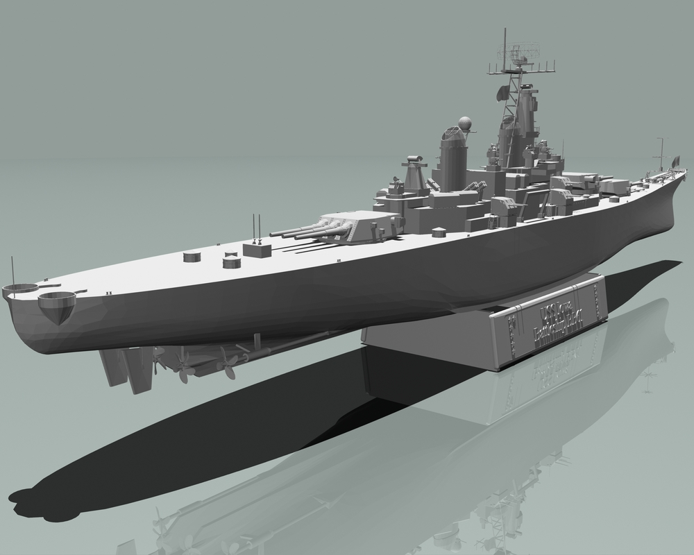 iowa battleships 3d obj
