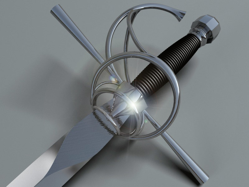 3d max sword crusader knight rapier