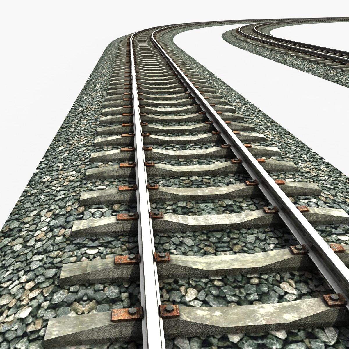 railway rail 3d obj