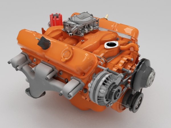 mopar 340 la engine 3d max