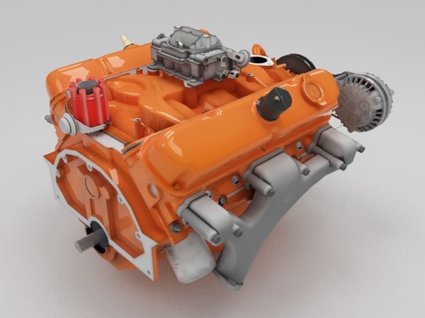 mopar 340 la engine 3d max