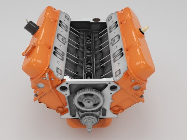 mopar 340 la engine 3d max