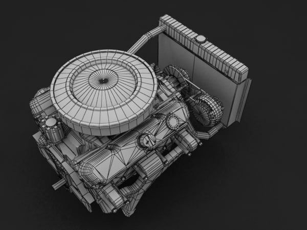 mopar 340 la engine 3d max