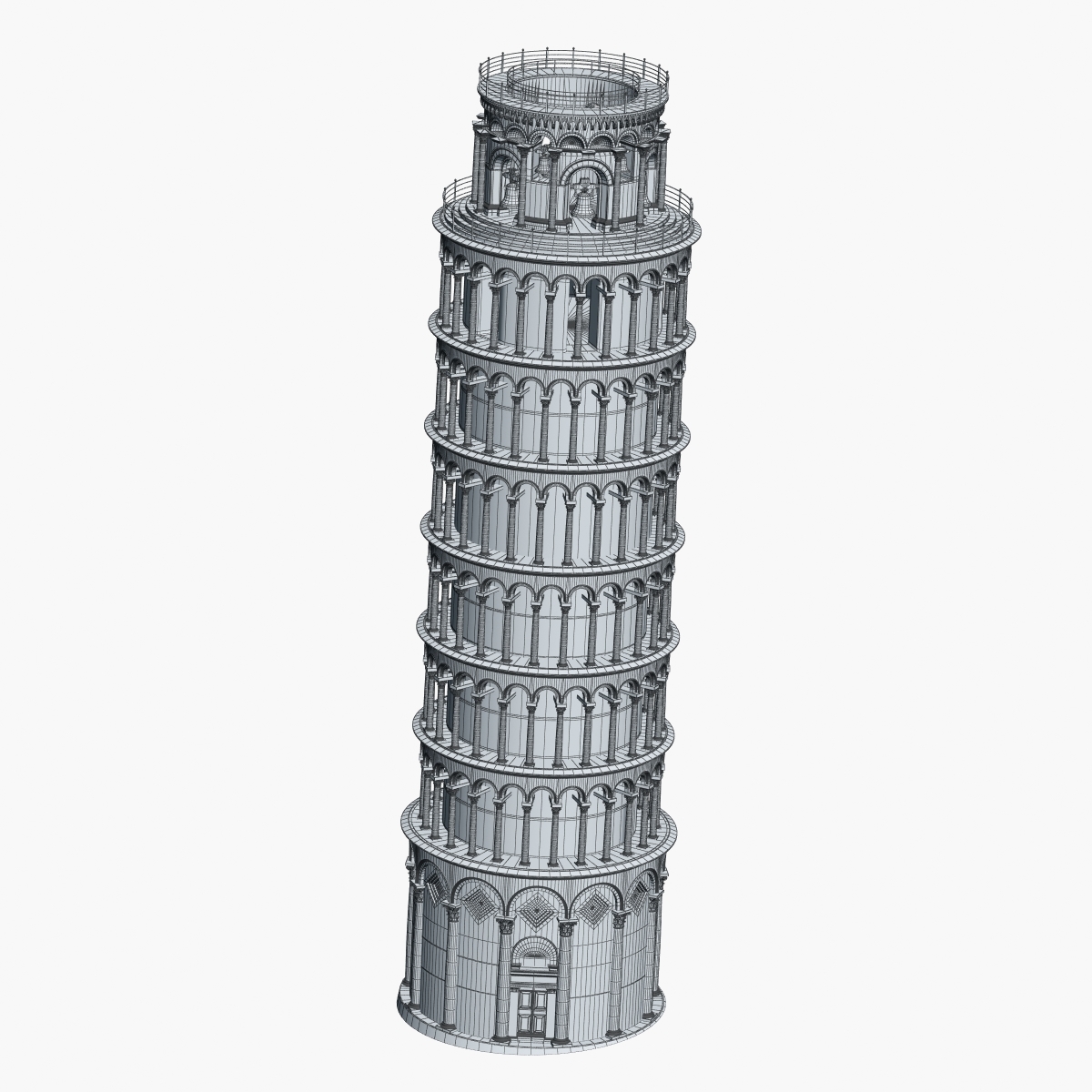 pisa leaning tower 3d max