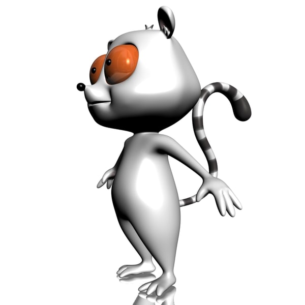 lemur character toon rigged 3d max