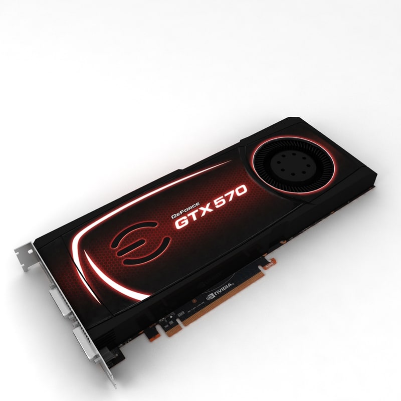 nvidia evga gtx 570 3d model