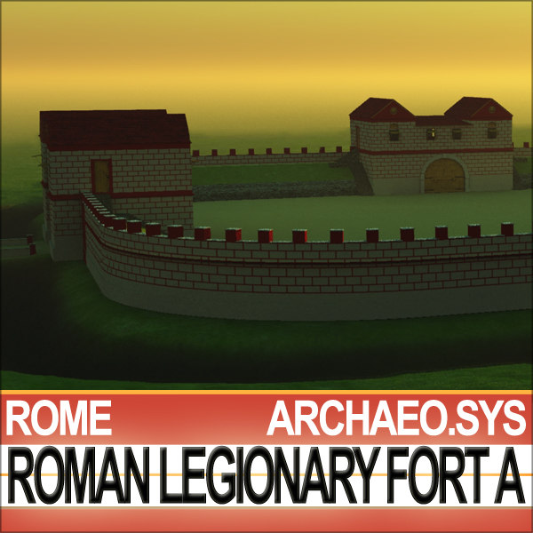 legionary fort roman scenery c4d