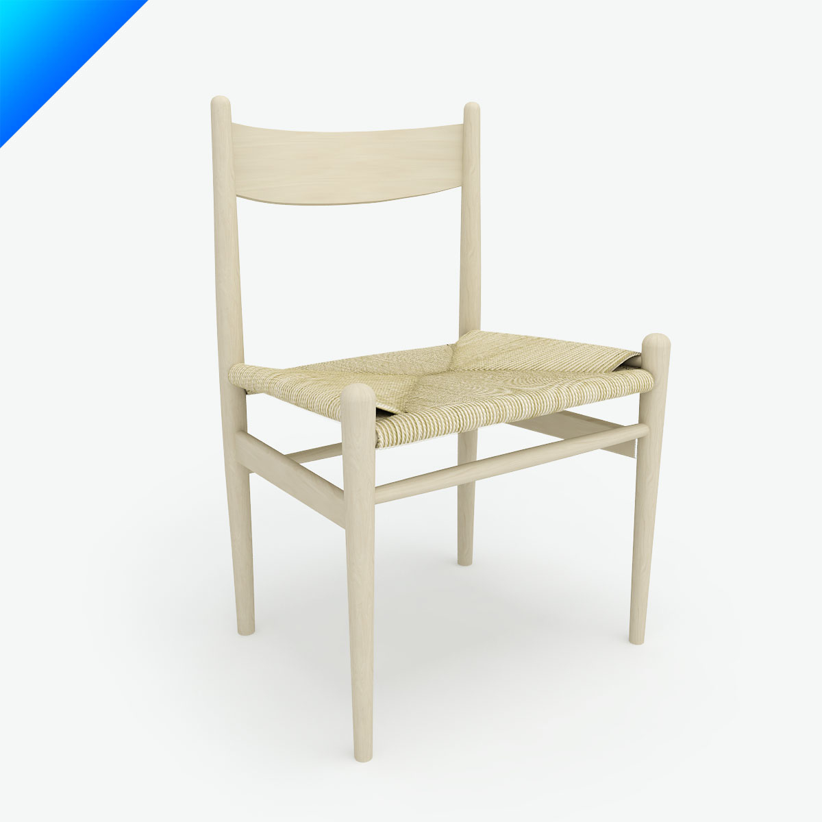 3d model ch36 hans wegner chair seat