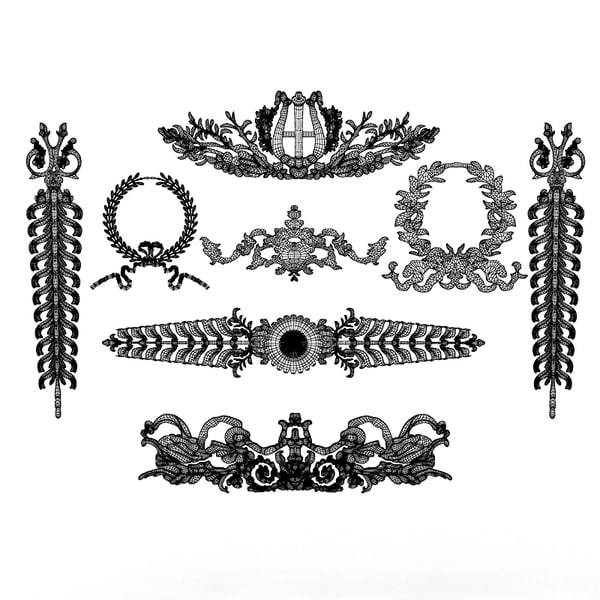 3d model baroque carved classic