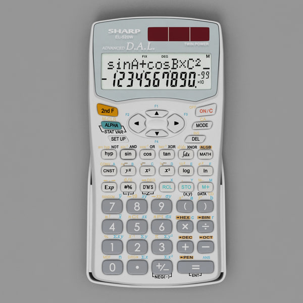 calculator sharp el-520w white max