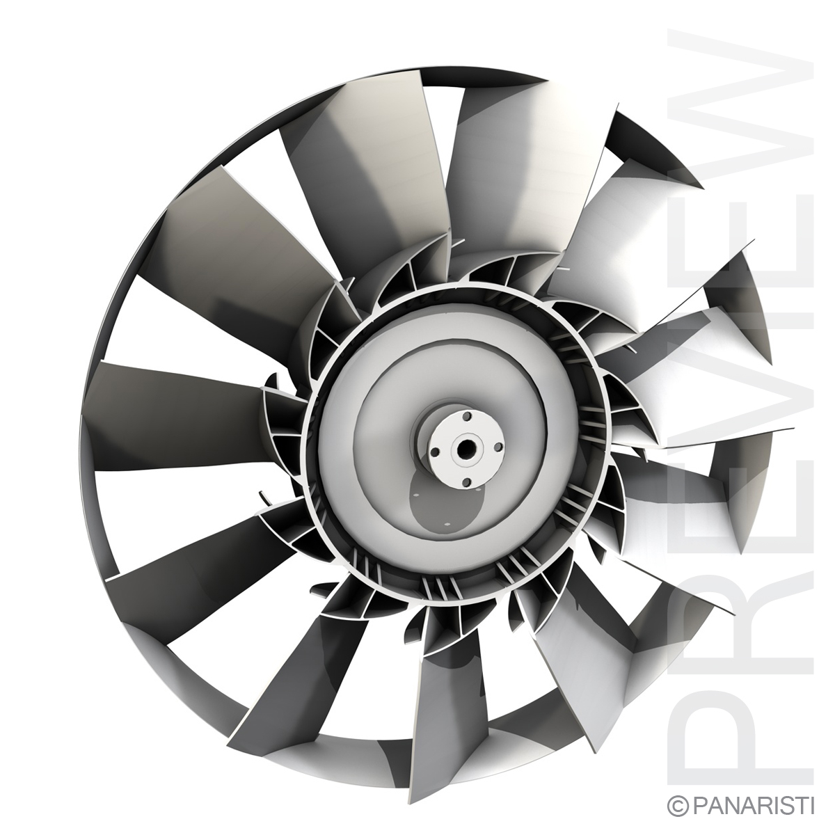 engine cooling fan 3d model