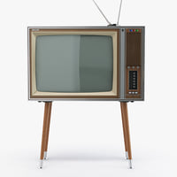 retro 70s television 3d c4d