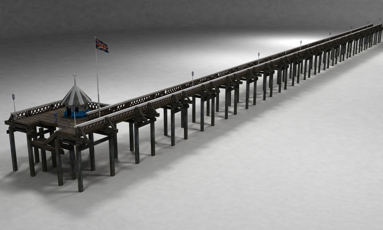 3d wooden pier model