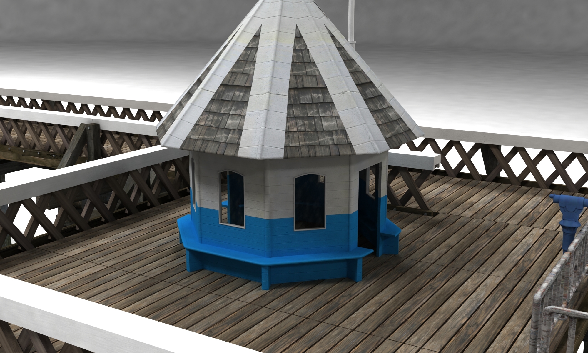 3d wooden pier model