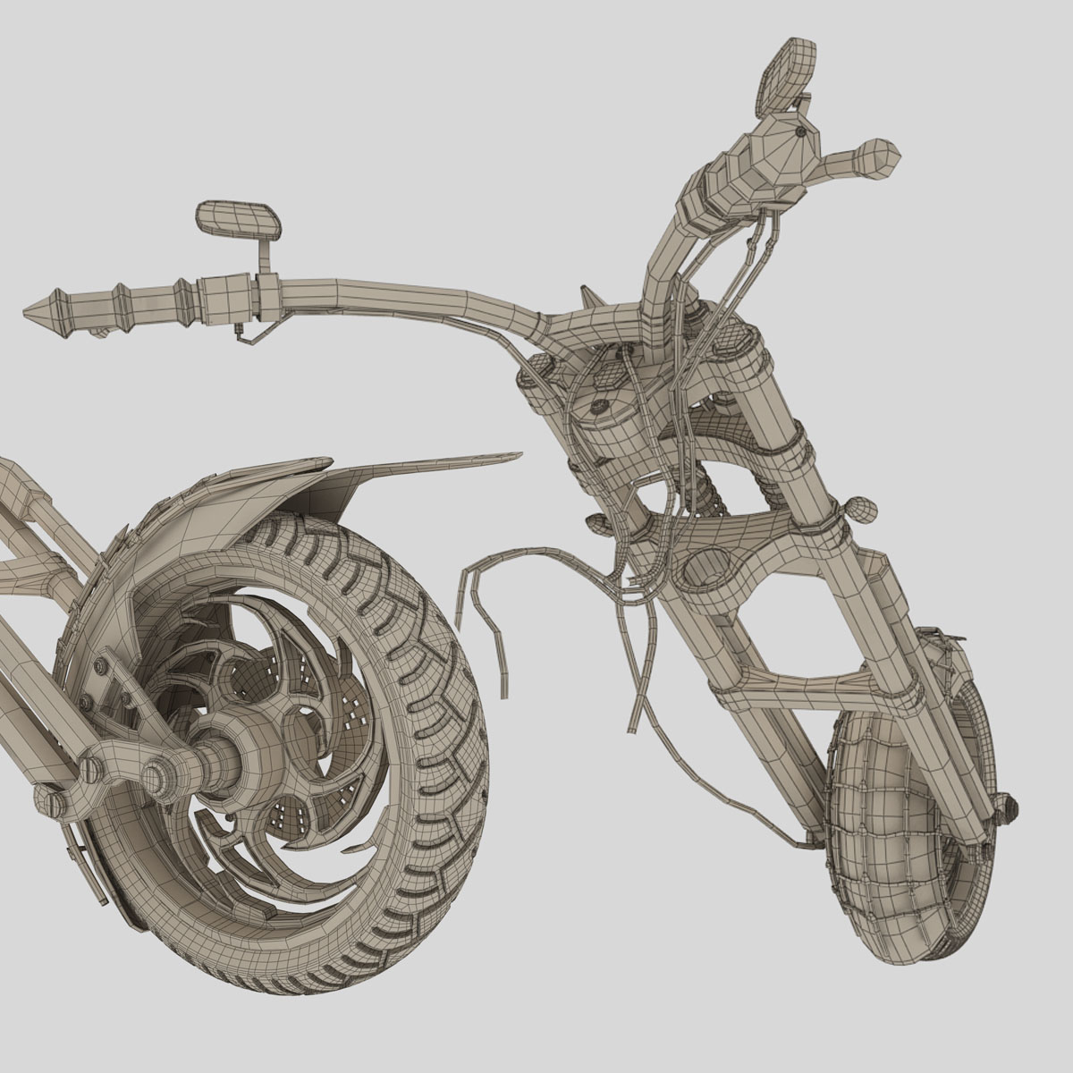 chopper bike 3d model