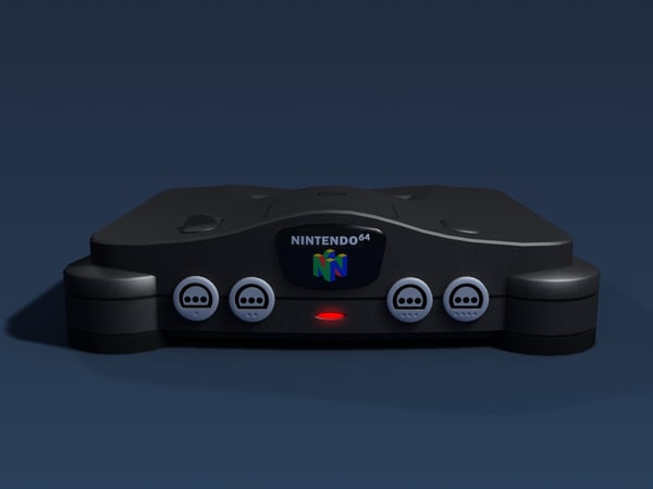 3d nintendo 64 video console model